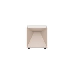Sigor Akku-Tischleuchte Nutalis, Beige, Metall, quadratisch,quadratisch, warmwei&szlig;, 8x8x8 cm, Lampen & Leuchten, Innenbeleuchtung, Leuchten nach R&auml;umen, Schlafzimmerlampen