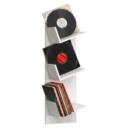 Mid.you Schallplattenregal, Wei&szlig;, Holzwerkstoff, 33x106.5x25.6 cm, Wohnzimmer, Regale, CD & DVD-Regale