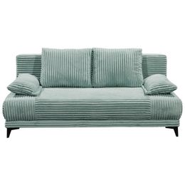 CARRYHOME Schlafsofa, Pastellgr&uuml;n, Kunststoff, 2-Sitzer, F&uuml;llung: Schaumstoffflocken,Schaumstoffflocken, 211x96x105 cm, Wohnzimmer, Sofas & Couches, Schlafsofas, Schlafsofas mit Bettkasten