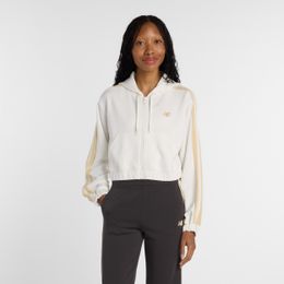 New Balance Damen Kapuzensweatjackesea salt, Gr. S, Obermaterial: 100% Polyester, Sweatjacken, mit Kapuze, Langarm, aus Polyester, gerader Abschluss,