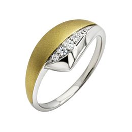 Firetti Damen Fingerring "Schmuck Geschenk Silber 925 Damenring Ring bicolor", 54, Silber 925 (Sterlingsilber), 8,8mmsilberfarben, gelbgoldfarben,