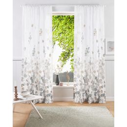 Gardine OTTO HOME, B:135cm H:225cmsand, Polyester, Polyester, Wohnzimmer, Gardinen, "Reeffa", sanfter Bl&auml;tterdruck, mit Lichtschutz