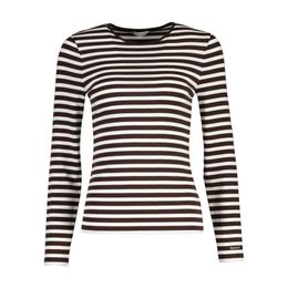 Gant Damen Longsleeve "SLIM STRIPED"deep braun, Gr. S, geringelt, Jersey, Obermaterial: 58% Baumwolle, 39% Modal, 3% Elasthan, Shirts
