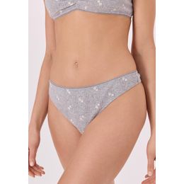LSCN BY LASCANA Damen String, Gr. 40grau meliert, Obermaterial: 100% Baumwolle, bedruckt, meliert, Unterhosen, in sch&ouml;ner Pointelle-Qualti&auml;t
