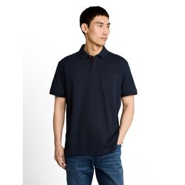 Tom Tailor Herren Poloshirtsky captain blau, Gr. L, unifarben, Piqu&eacute;, Obermaterial: 60% Baumwolle, 40% Polyester, Shirts, Sommer-Poloshirt mit