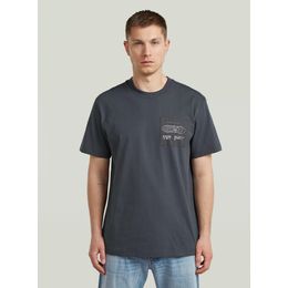 G-Star Raw G-STAR Herren T-Shirt "Applique Graphic T-Shirt", grau, Gr. S, Obermaterial: 100% Baumwolle, Shirts