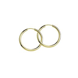 Damen Paar Creolen "Schmuck Geschenk Silber 925 Ohrringe Basic 2 mm breit", 15, Silber 925 (Sterlingsilber)gelbgoldfarben, ANISTON JEWELRY & WATCHES,