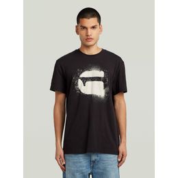 G-Star Raw G-STAR Herren T-Shirt "Spray G Logo T-Shirt"dk schwarz, Gr. S, Obermaterial: 100% Baumwolle, Shirts