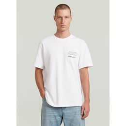 G-Star Raw G-STAR Herren T-Shirt "Applique Graphic T-Shirt", wei&szlig;, Gr. XL, Obermaterial: 100% Baumwolle, Shirts