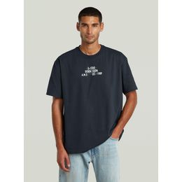 G-Star Raw G-STAR Herren T-Shirt "Multi Technique Graphic Relaxed T-Shirt", blau, Gr. XXL, Obermaterial: 100% Baumwolle, Shirts