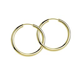 Damen Paar Creolen "Schmuck Geschenk Silber 925 Ohrringe Basic 2 mm breit", 20, Silber 925 (Sterlingsilber)gelbgoldfarben, ANISTON JEWELRY & WATCHES,