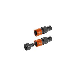 Gardena Profi-System Anschluss-Satz aus Kunststoff und Metall mit Hahnverbinder, Schlauchverbinder und Wasserstop f&uuml;r den Anschluss von Schl&auml;uchen an Pipeline oder Sprinklersystem - 01505-23)