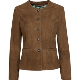 Luis Steindl Kragenlose Lederjacke Cognac (Gr&ouml;&szlig;e: 46)