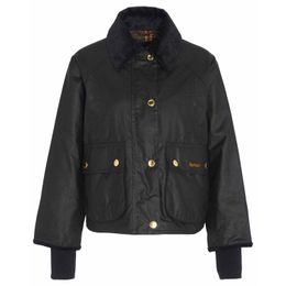 Barbour Wachsjacke Cropped Beadnell Black/Classic (Gr&ouml;&szlig;e: 16)