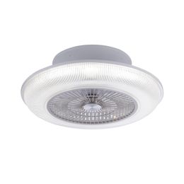 Leuchten Direkt DION Deckenventilator LED Silber, 1-flammig, Fernbedienung, Farbwechsler