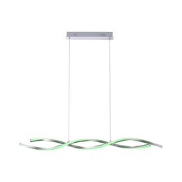 Leuchten Direkt LOLAsmart-SWING Pendelleuchte LED Stahl geb&uuml;rstet, 2-flammig, Fernbedienung, Farbwechsler