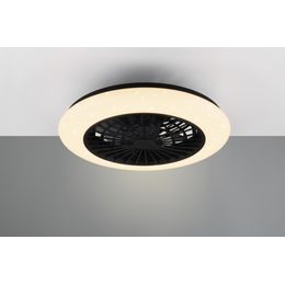 REALITY Stralsund Deckenventilator LED Schwarz, 1-flammig, Fernbedienung