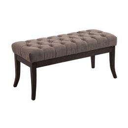 CLP Sitzbank Ramses mit hochwertiger Polsterung und Stoffbezug I Bank mit antik-dunklen Holzbeinen I Holzbank mit einer Sitzh&ouml;he von: 46 cm