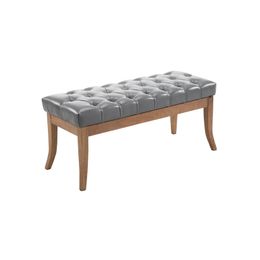 CLP Sitzbank Ramses Mit Polsterung Und Kunstlederbezug I Holzbank Mit 46 CM Sitzh&ouml;he