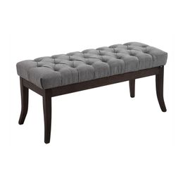 CLP Sitzbank Ramses mit hochwertiger Polsterung und Stoffbezug I Bank mit antik-dunklen Holzbeinen I Holzbank mit einer Sitzh&ouml;he von: 46 cm