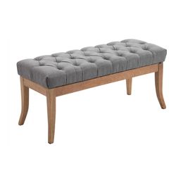 CLP Sitzbank Ramses mit hochwertiger Polsterung und Stoffbezug I Bank mit antik-hellen Holzbeinen I Holzbank mit einer Sitzh&ouml;he von: 46 cm