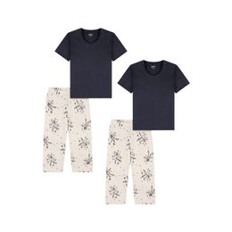 uncover by Schiesser Damen Schlafanzug Nightwear - Dreiviertel 2er Pack