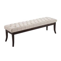 CLP Sitzbank Ramses mit hochwertiger Polsterung und Stoffbezug I Bank mit antik-dunklen Holzbeinen I Holzbank mit einer Sitzh&ouml;he von: 46 cm