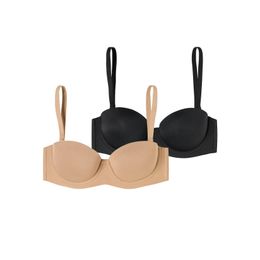 Schiesser Damen B&uuml;gel-BH Bandeau mit Schale - Unique Micro 2er Pack