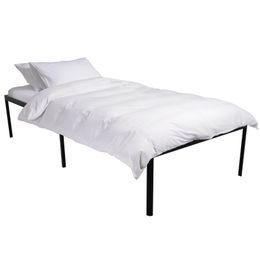 CLP Metallbett Hamlin mit Lattenrost I Stabiles Bettgestell mit Stauraum I Modernes Bett mit belastbarem schwarzem Rahmen
