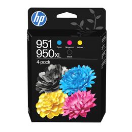 HP Originaltintenpatronen 950XL Schwarz/951 Cyan/Magenta/Gelb (4er-Packung) (C3WK1AE, Kompatibel mit HP Officejet Pro 8100 ePrinter Serie, HP Officejet Pro 8600 e-All-in-One Serie, HP Officejet Pro 251dw Drucker, HP Officejet Pro 276dw Multifunktionsdrucke