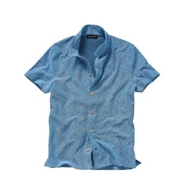Mey & Edlich Mey & Edlich Herren Rasterwerk-Polo Blau 100 % Baumwolle