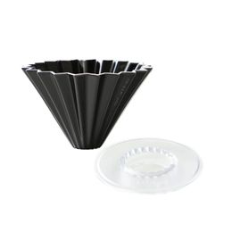 Origami Handfilter Dripper Set mit Halter, schwarzer Filter mit Halter aus Kunststoff
