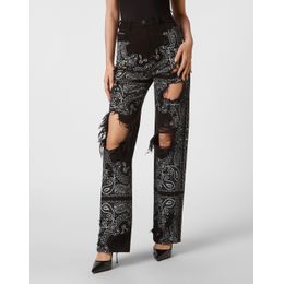 Philipp Plein Wide-Leg-Jeans Paisley