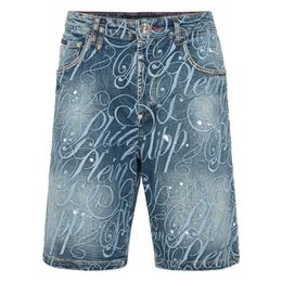 Philipp Plein Denim Shorts Formentera Logo