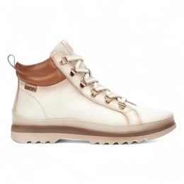 Pikolinos Damen Nata Wei&szlig;e Leder-Stiefeletten - Vigo