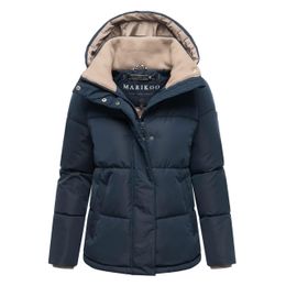 Marikoo Damen Steppjacke Omariaa mit Colorblocking & abnehmbarer Kapuze