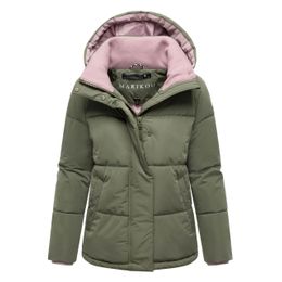 Marikoo Damen Steppjacke Omariaa mit Colorblocking & abnehmbarer Kapuze