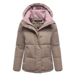 Marikoo Damen Steppjacke Omariaa mit Colorblocking & abnehmbarer Kapuze