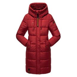 Marikoo Damen Winterjacke &ndash; Lange Steppjacke mit Kapuze & vielen Taschen