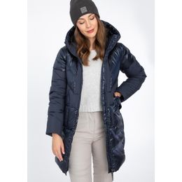 Wittchen Damen-Daunenmantel aus Materialmix mit Kapuze, Marineblau