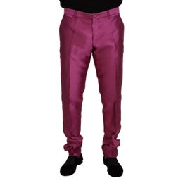 Dolce & Gabbana Lila Satin-Hosen Slim Fit