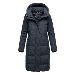 Marikoo Damen Steppjacke Laryaa &ndash; lang, warm & mit abnehmbarer Kapuze