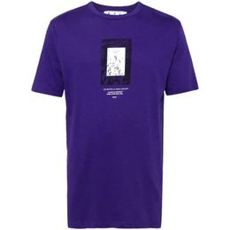 Off White - T-Shirt f&uuml;r Herren (Violett)