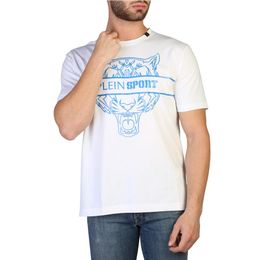 Plein Sport Wei&szlig;es Baumwoll-T-Shirt f&uuml;r Herren