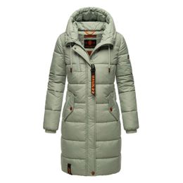Marikoo Damen Winterjacke &ndash; Lange Steppjacke mit Kapuze & vielen Taschen