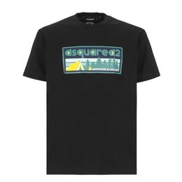 Dsquared2 Adventure Is Calling Schwarzes T-shirt