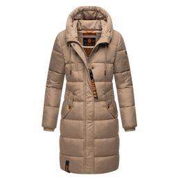 Marikoo Damen Winterjacke &ndash; Lange Steppjacke mit Kapuze & vielen Taschen