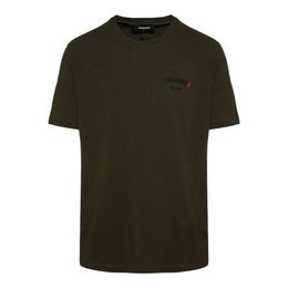 Dsquared2 Regular Fit Gummi-logo Milit&auml;rgr&uuml;nes T-shirt
