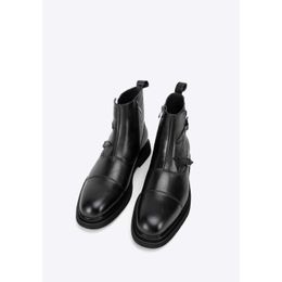 Wittchen Herren-Chelsea-Boots aus Leder mit Krokodilleder-Eins&auml;tzen, Schwarz