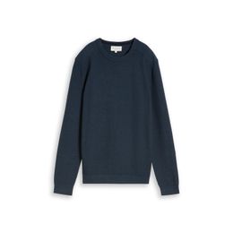 Tom Tailor Herren Strickpullover aus Baumwolle, blau, Meliert, Gr. XXL
